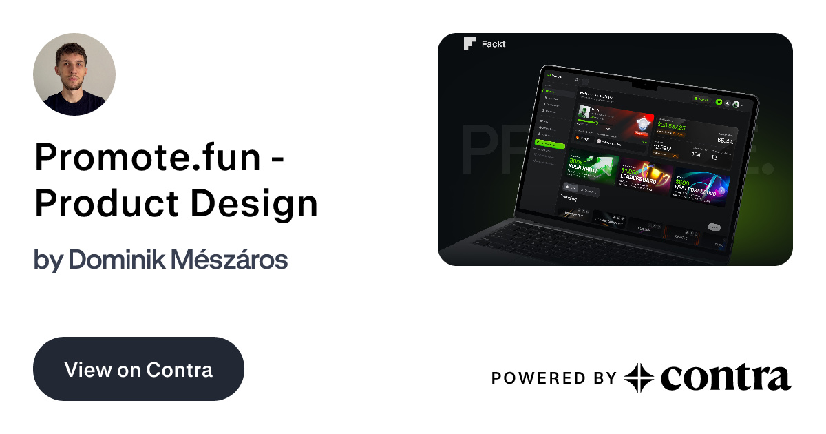 Promote.fun - Product Design by Dominik Mészáros