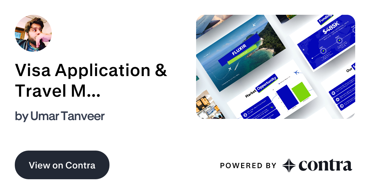 Visa Application & Travel Management Pitch Deck for Fluxir by Umar Tanveer