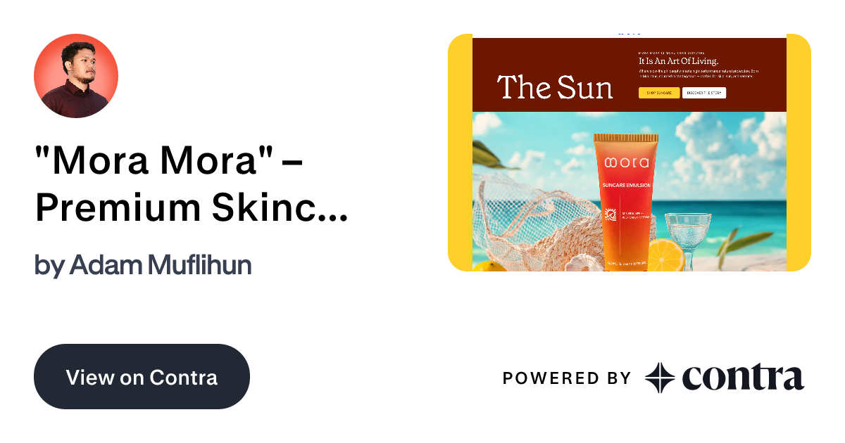 "Mora Mora" – Premium Skincare E-Commerce Landing Page by Adam Muflihun