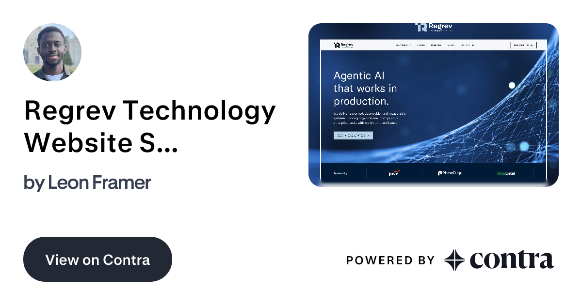 Regrev Technology Website Strategy, Design & Framer Development by Leon ...