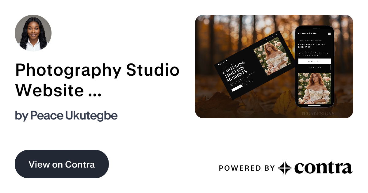 Photography Studio Website Design by Peace Ukutegbe
