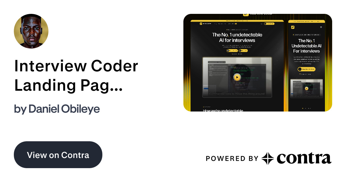 Interview Coder Landing Page Redesign by Daniel Obileye