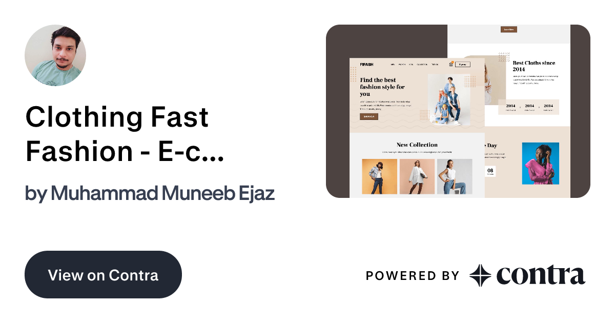Clothing Fast Fashion - E-commerce Homepage by Muhammad Muneeb Ejaz