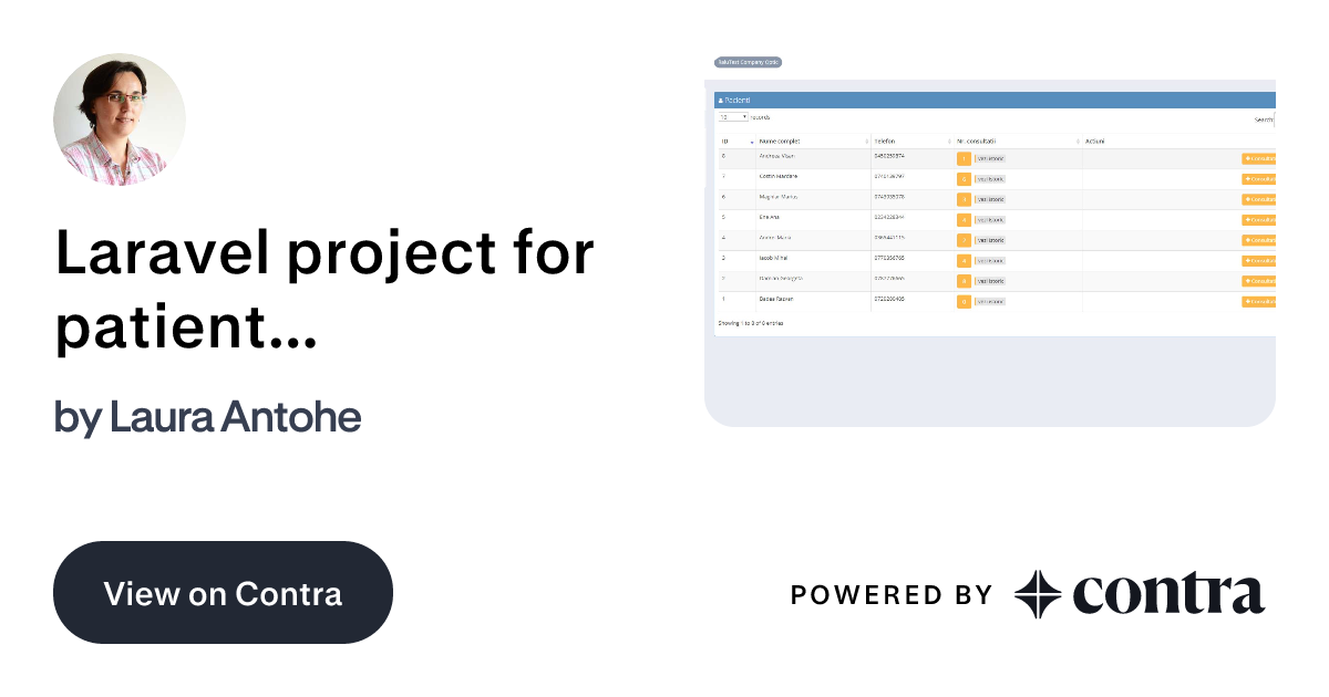 Laravel project for patient management by Laura Antohe