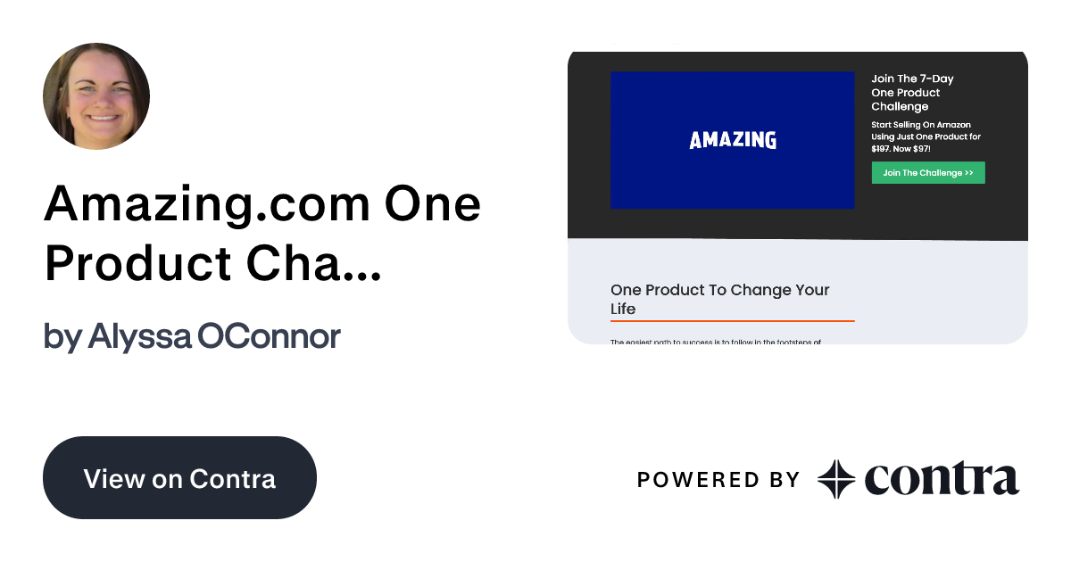 Amazing.com One Product Challenge by Alyssa OConnor