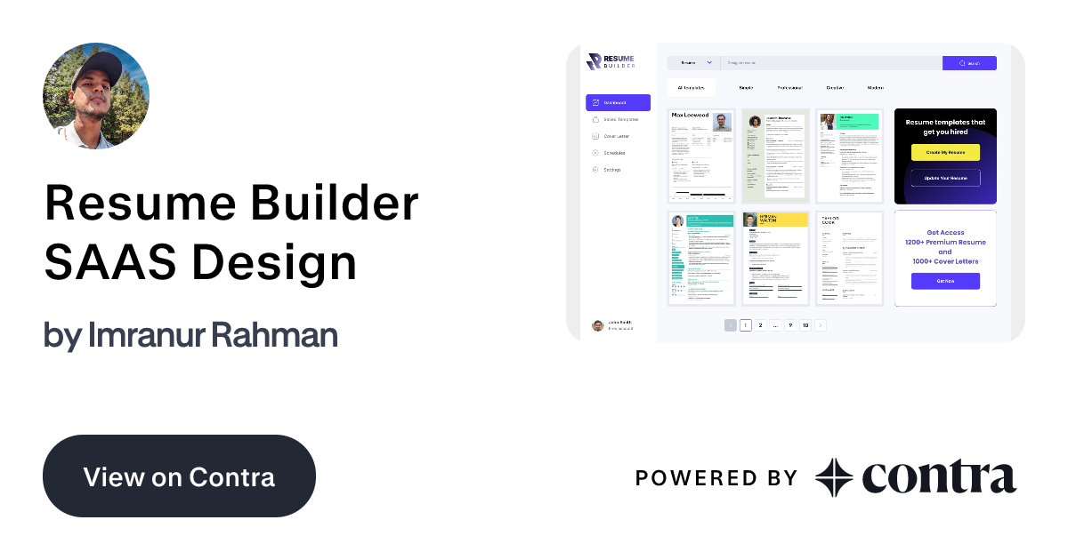 Resume Builder SAAS Design by Imranur Rahman