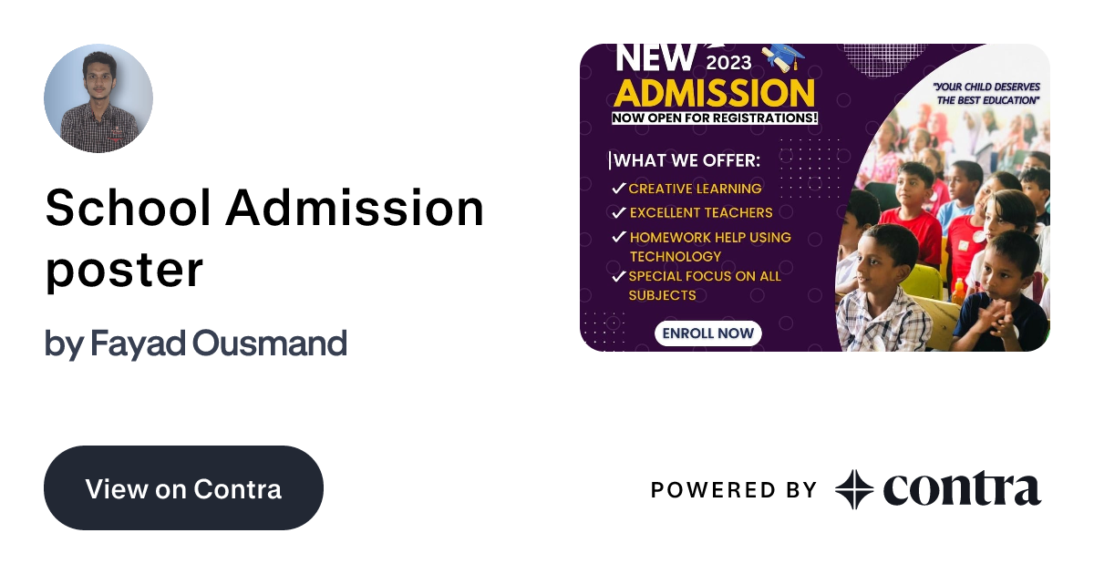 School Admission poster by Fayad Ousmand