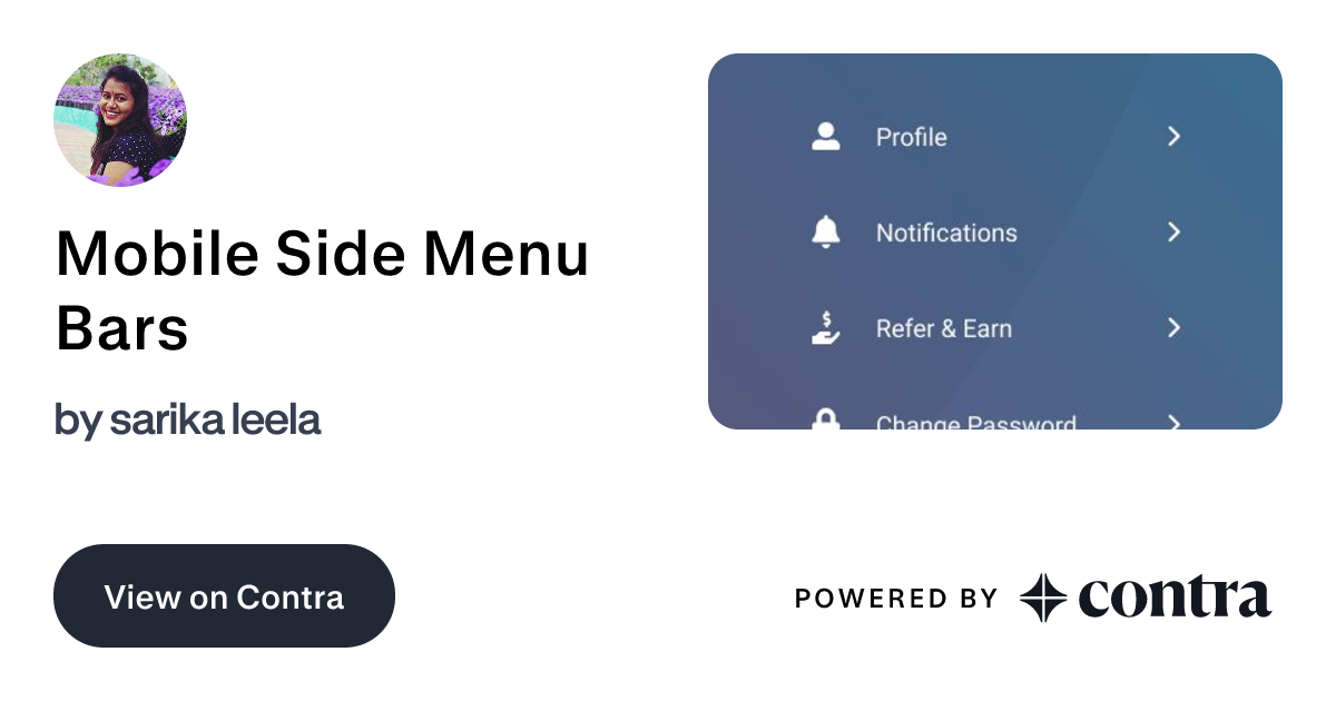 Mobile Side Menu Bars by sarika leela