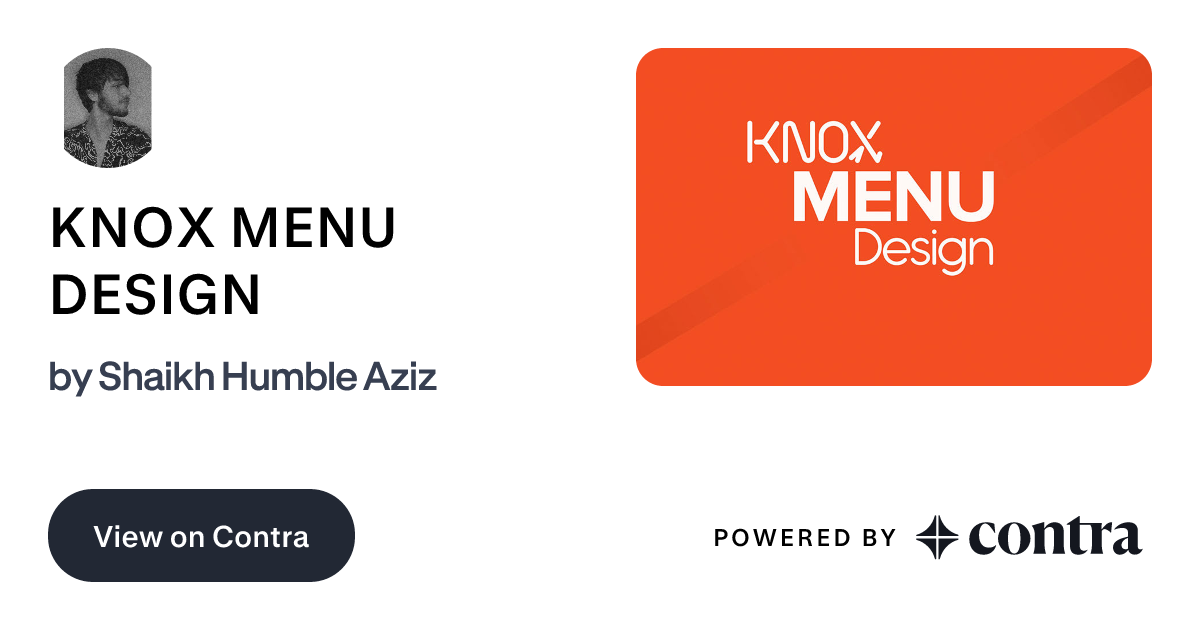 KNOX MENU DESIGN by Shaikh Humble Aziz