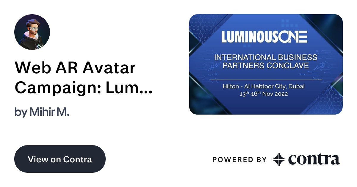 Web AR Avatar Campaign: LuminousOne by Mihir M.