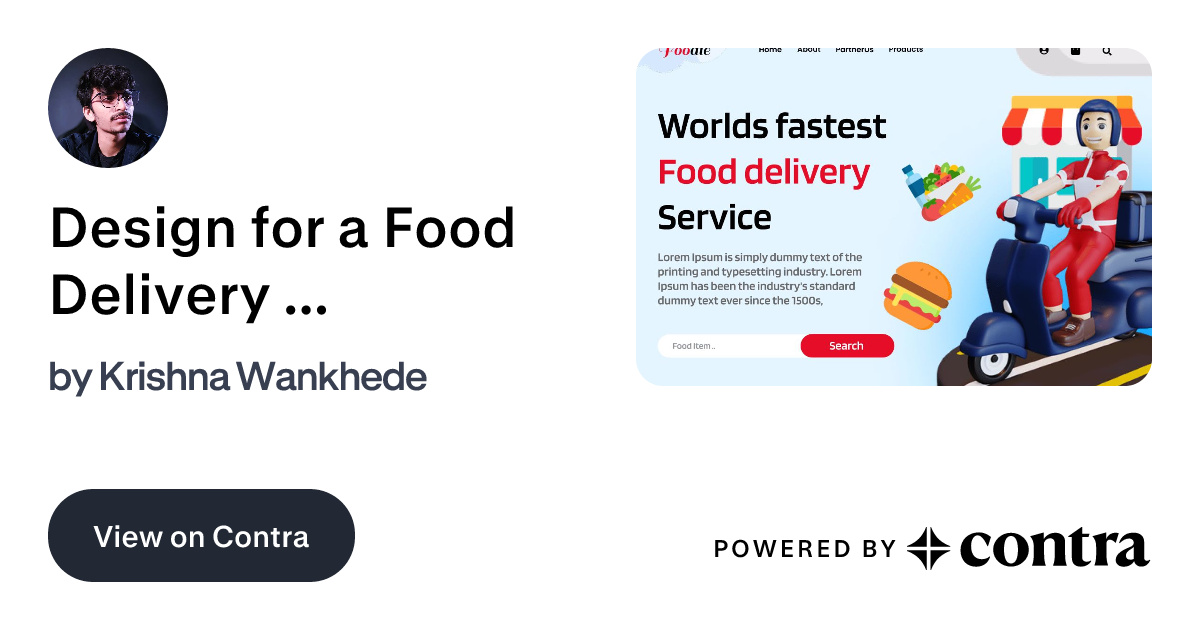 Design for a Food Delivery Service Website by Krishna Wankhede