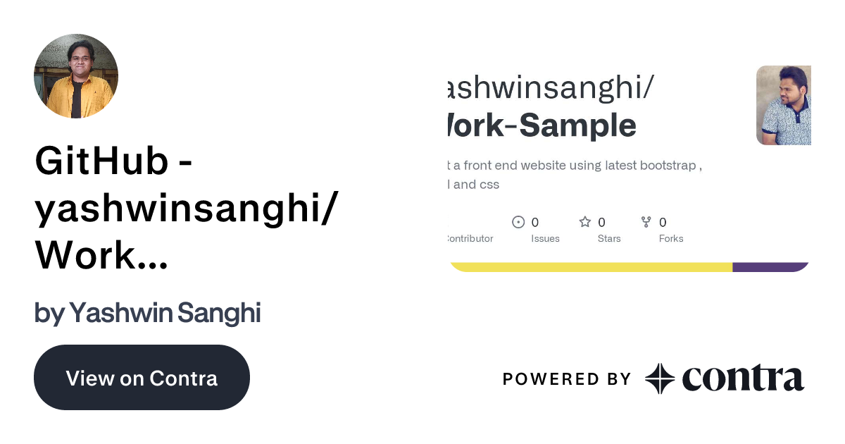 GitHub - yashwinsanghi/Work-Sample: Built a front end website u… by Yashwin Sanghi