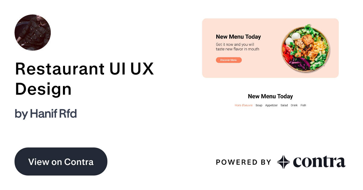 Restaurant UI UX Design by Hanif Rfd