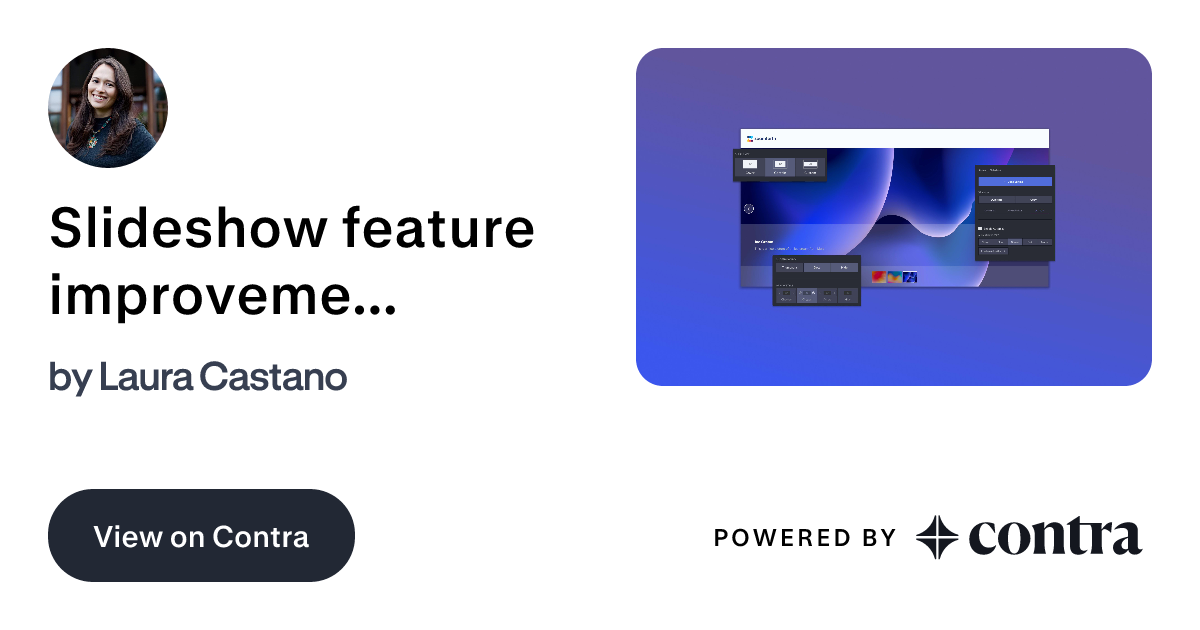 Slideshow feature improvement for a site-building platform 💻 by Laura ...
