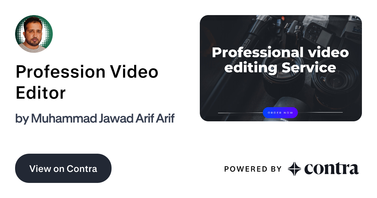 Profession Video Editor by Muhammad Jawad Arif Arif