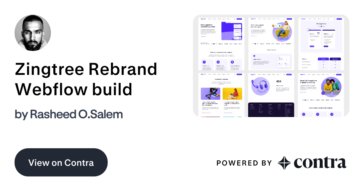 Zingtree Rebrand Webflow build by Rasheed O.Salem