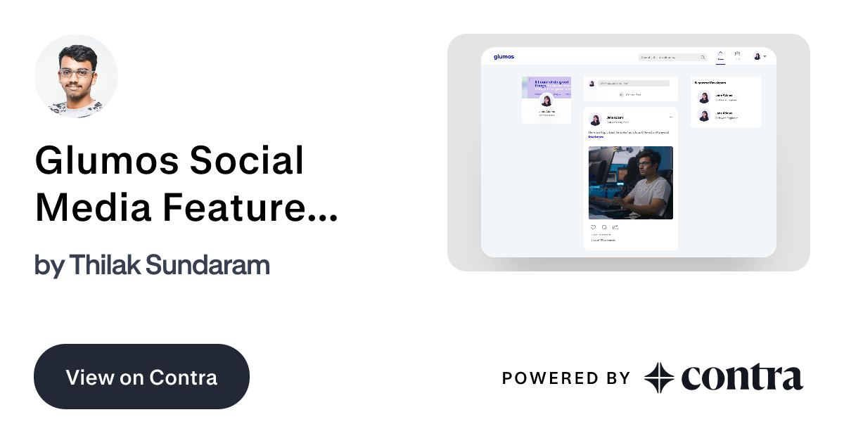 Glumos Social Media Feature UIUX by Thilak Sundaram