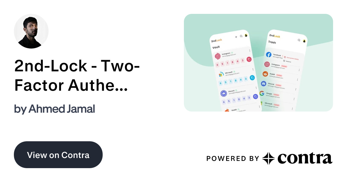 2nd-Lock - Two-Factor Authentication Mobile App by Ahmed Jamal