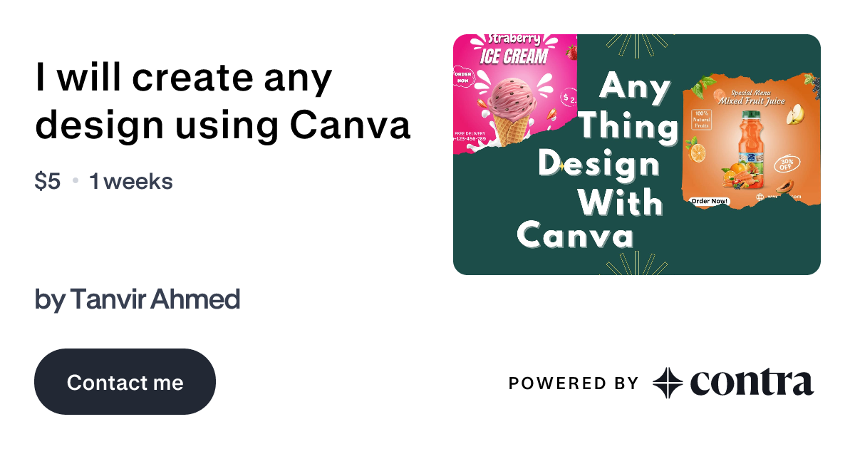 I will create any design using Canva by Tanvir Ahmed