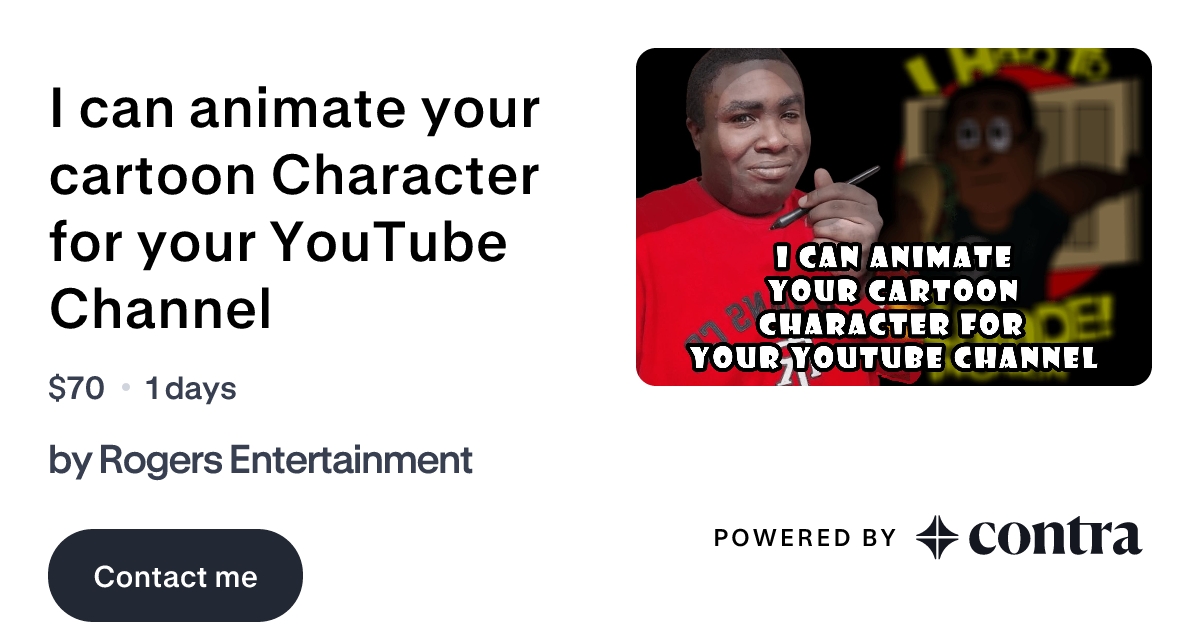 I can animate your cartoon Character for your YouTube Channel by Rogers ...