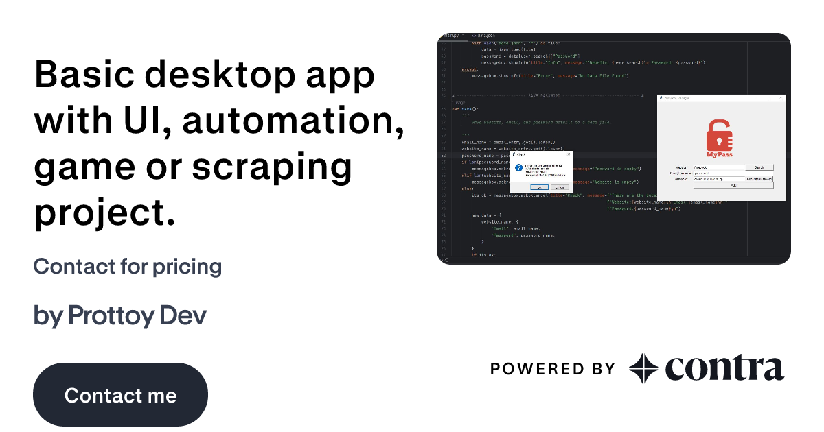 Basic desktop app with UI, automation, game or scraping project. by ...