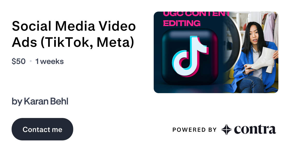 Social Media Video Ads (TikTok, Meta) by Karan Behl