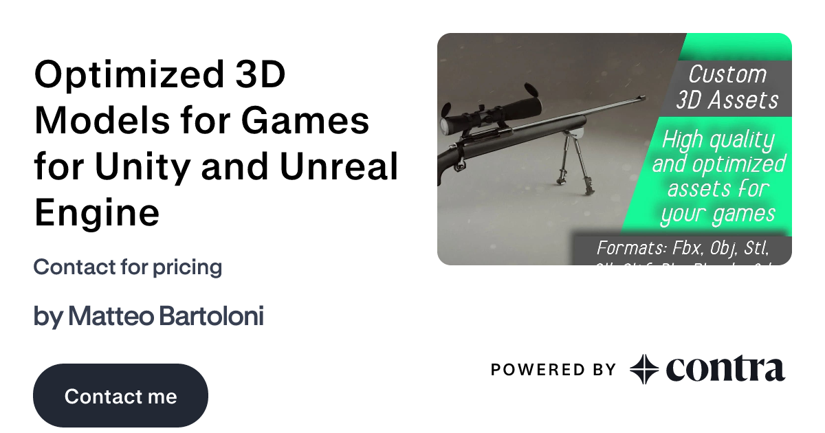 Optimized 3D Models for Games for Unity and Unreal Engine by Matteo ...