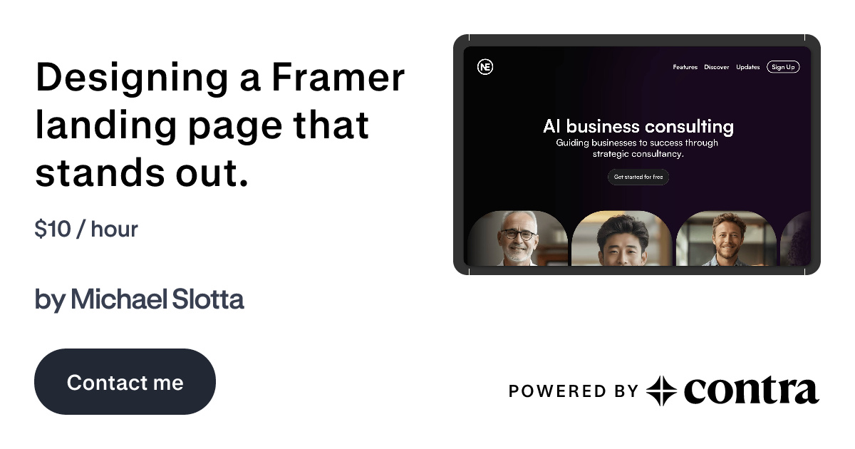 Designing a Framer landing page that stands out. by Michael Slotta