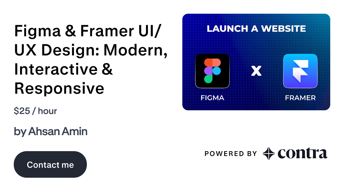 Figma & Framer UI/UX Design: Modern, Interactive & Responsive by Ahsan Amin