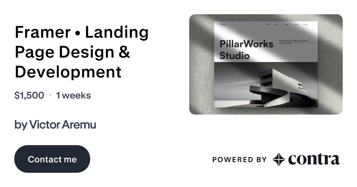 Framer • Landing Page Design & Development by Victor Aremu