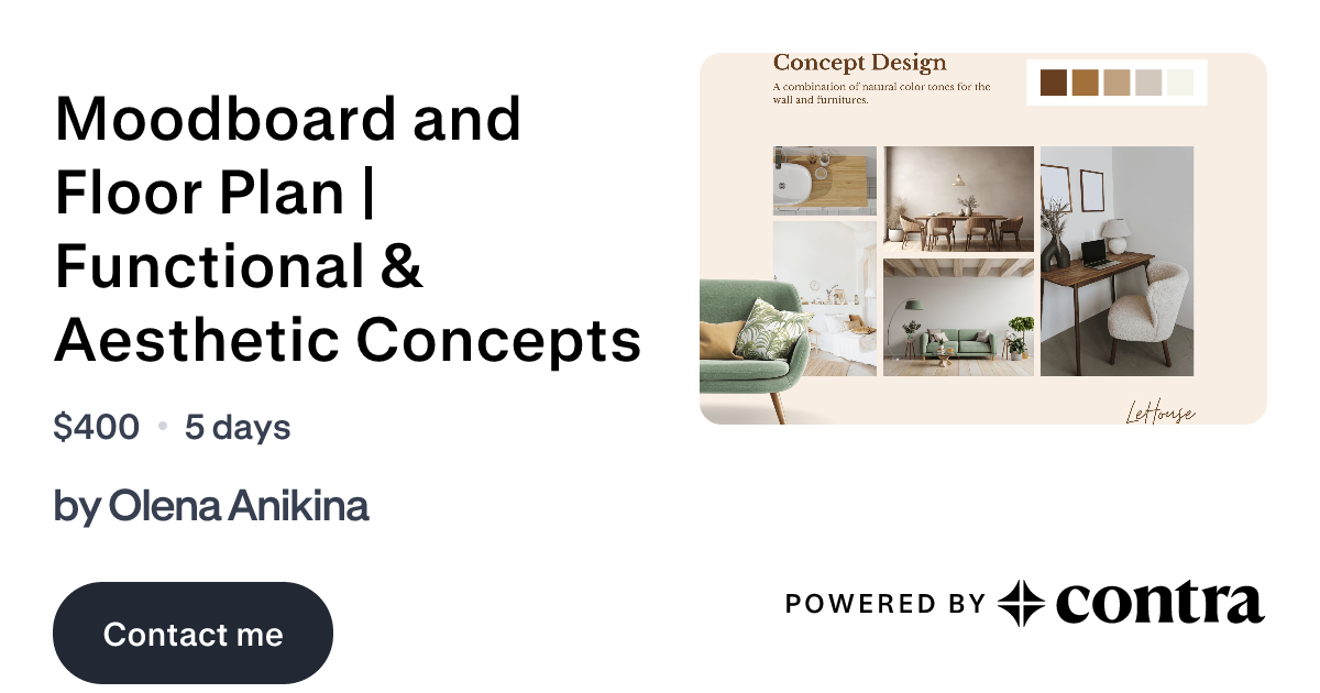 Moodboard and Floor Plan | Functional & Aesthetic Concepts by Olena Anikina