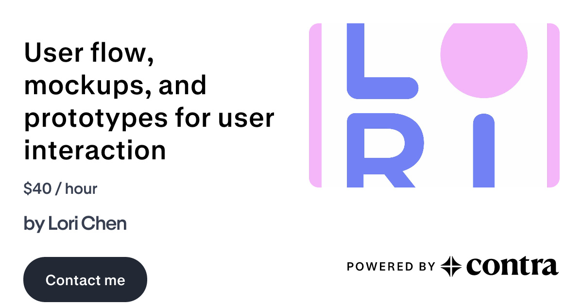 User flow, mockups, and prototypes for user interaction by Lori Chen