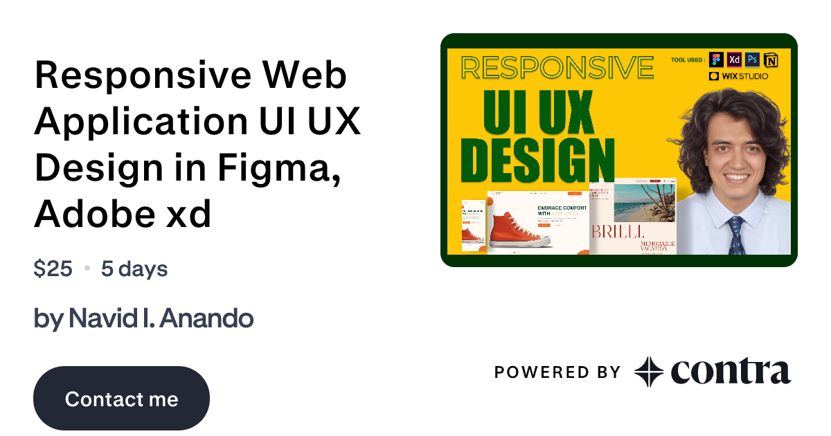 Responsive Web Application UI UX Design in Figma, Adobe xd by Navid I. Anando