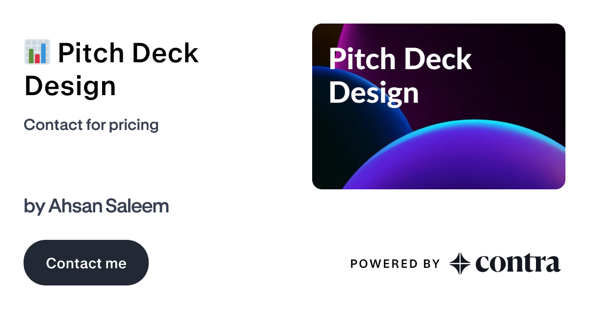 📊 Pitch Deck Design by Ahsan Saleem