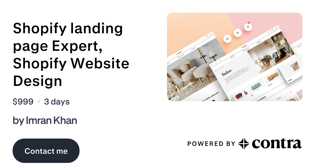 Shopify landing page Expert, Shopify Website Design by Imran Khan