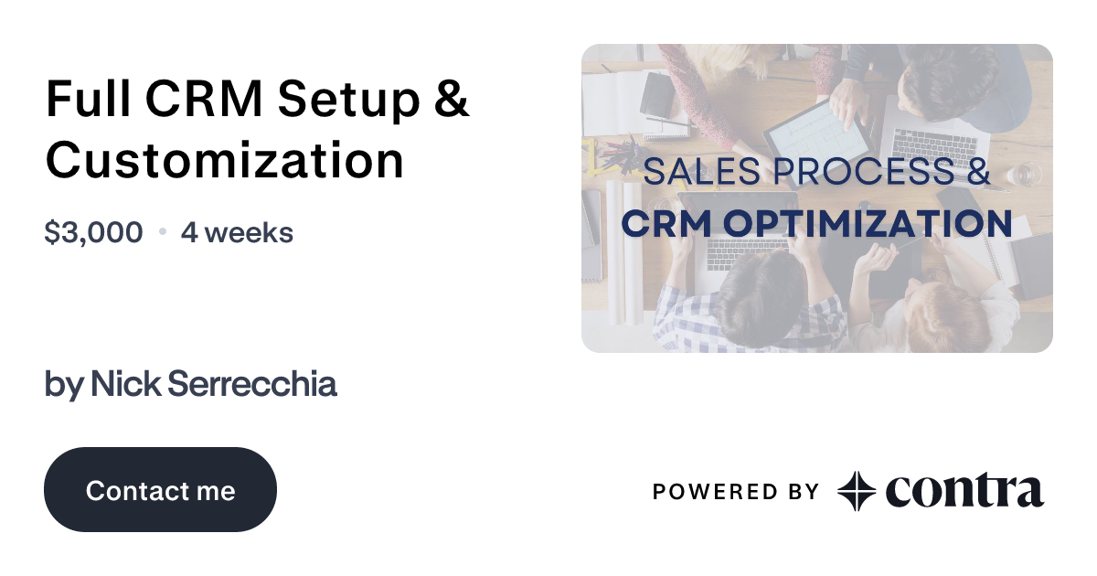 Full CRM Setup & Customization by Nick Serrecchia
