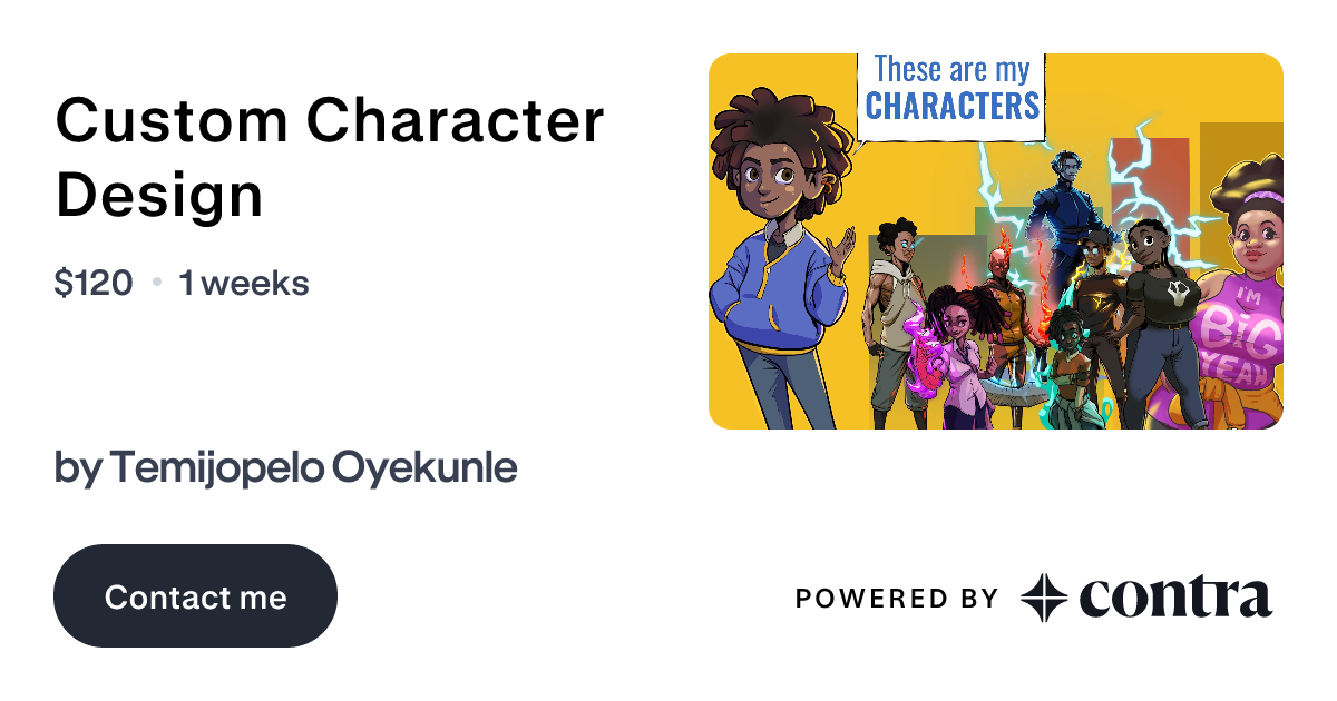 Custom Character Design by Temijopelo Oyekunle