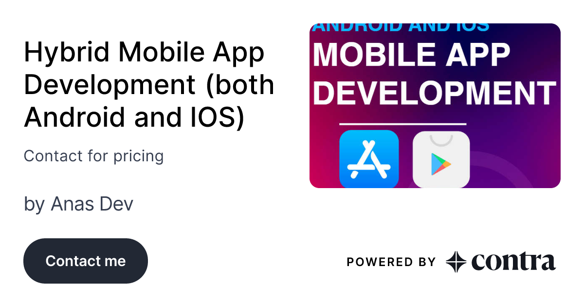 Hybrid Mobile App Development Both Android And Ios By Anas Dev