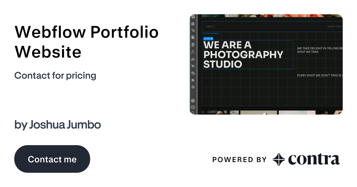 Webflow Portfolio Website by Joshua Jumbo