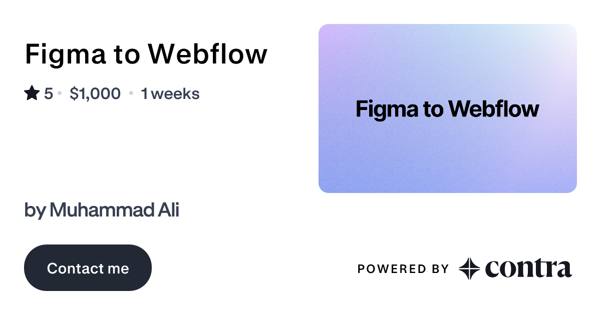 Figma to Webflow - Landing page by Muhammad Ali