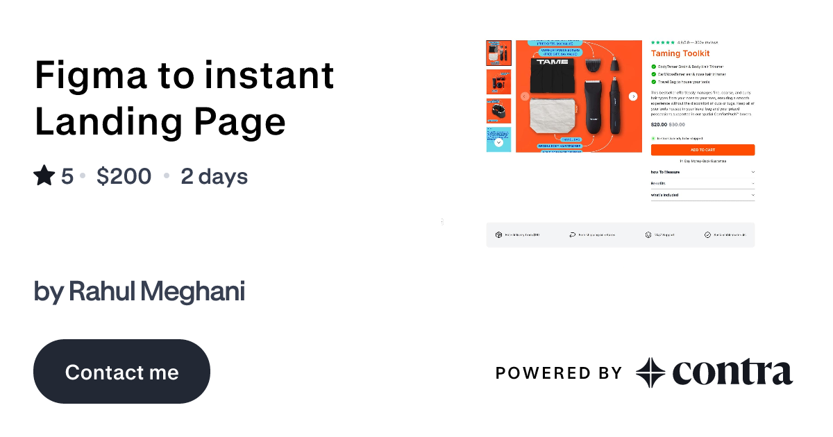 Figma to instant Landing Page by Rahul Meghani