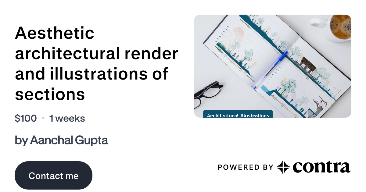 Aesthetic architectural render and illustrations of sections by Aanchal ...