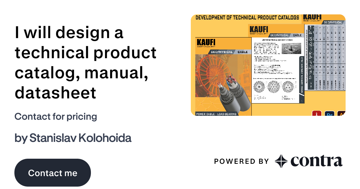 I will design a technical product catalog, manual, datasheet by ...