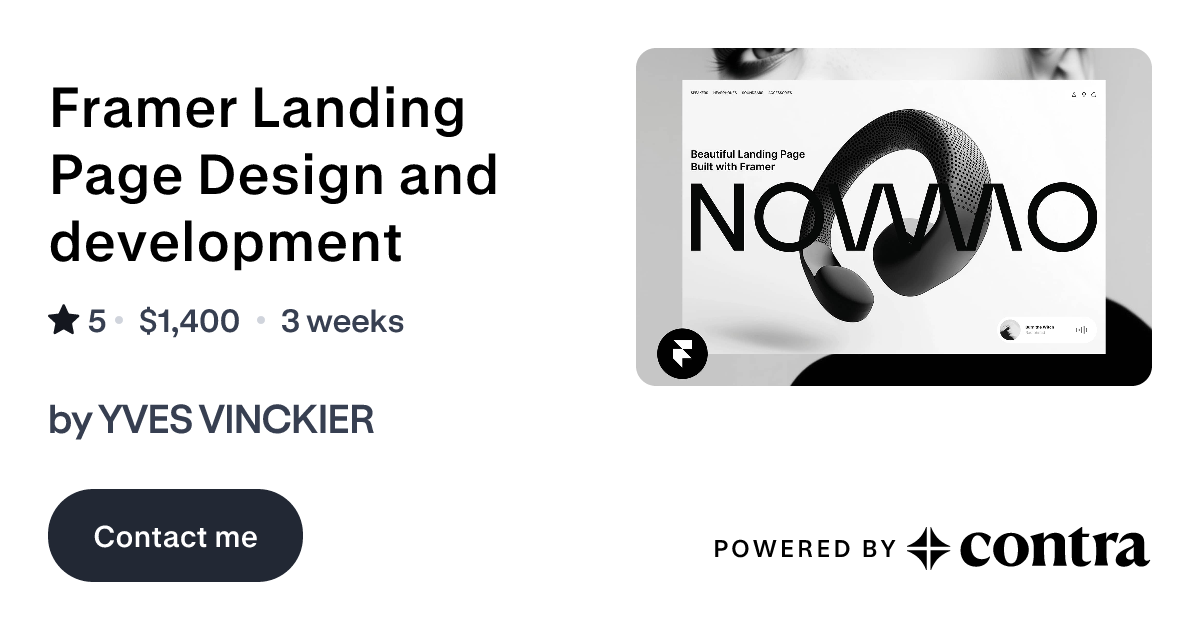 Framer Landing Page by YVES VINCKIER