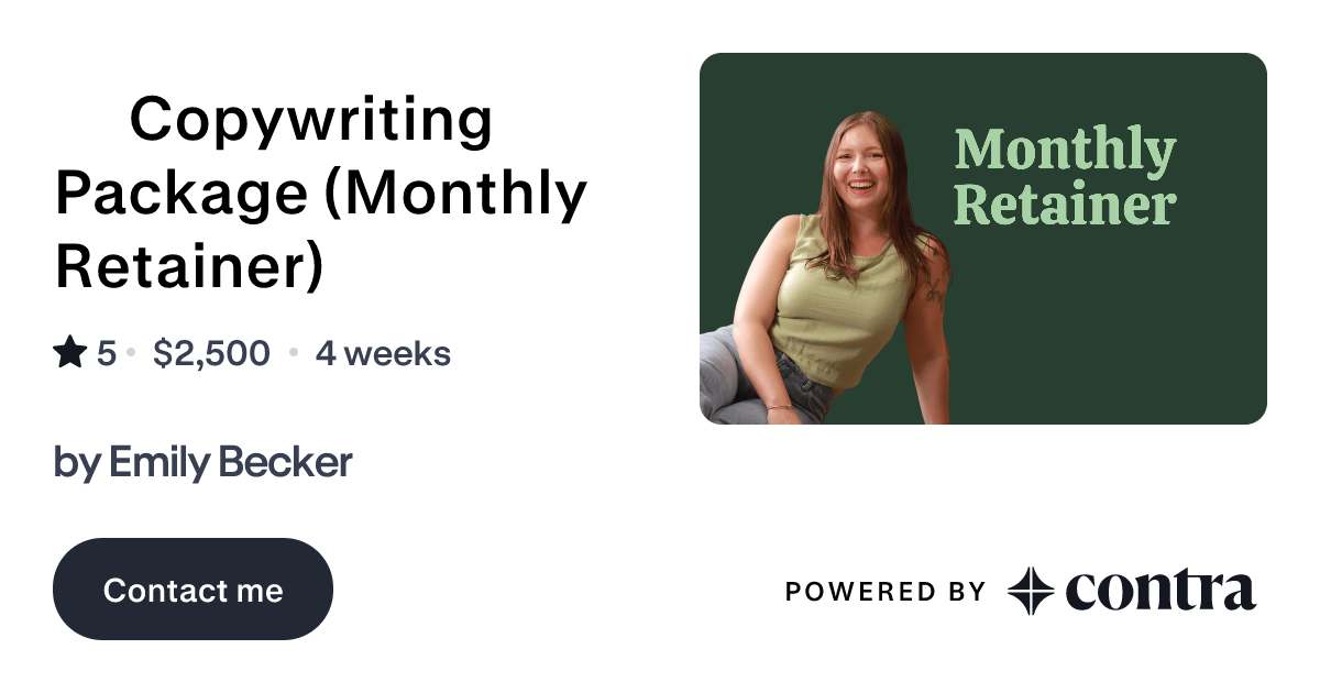 ️ Copywriting Package (Monthly Retainer) by Emily Becker