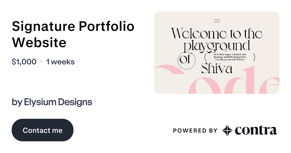 Signature Portfolio Website by Shiva Bajpai