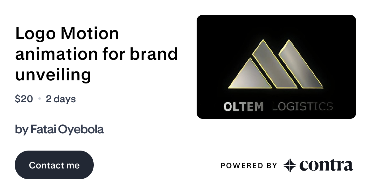 Logo Motion animation for brand unveiling by Fatai Oyebola