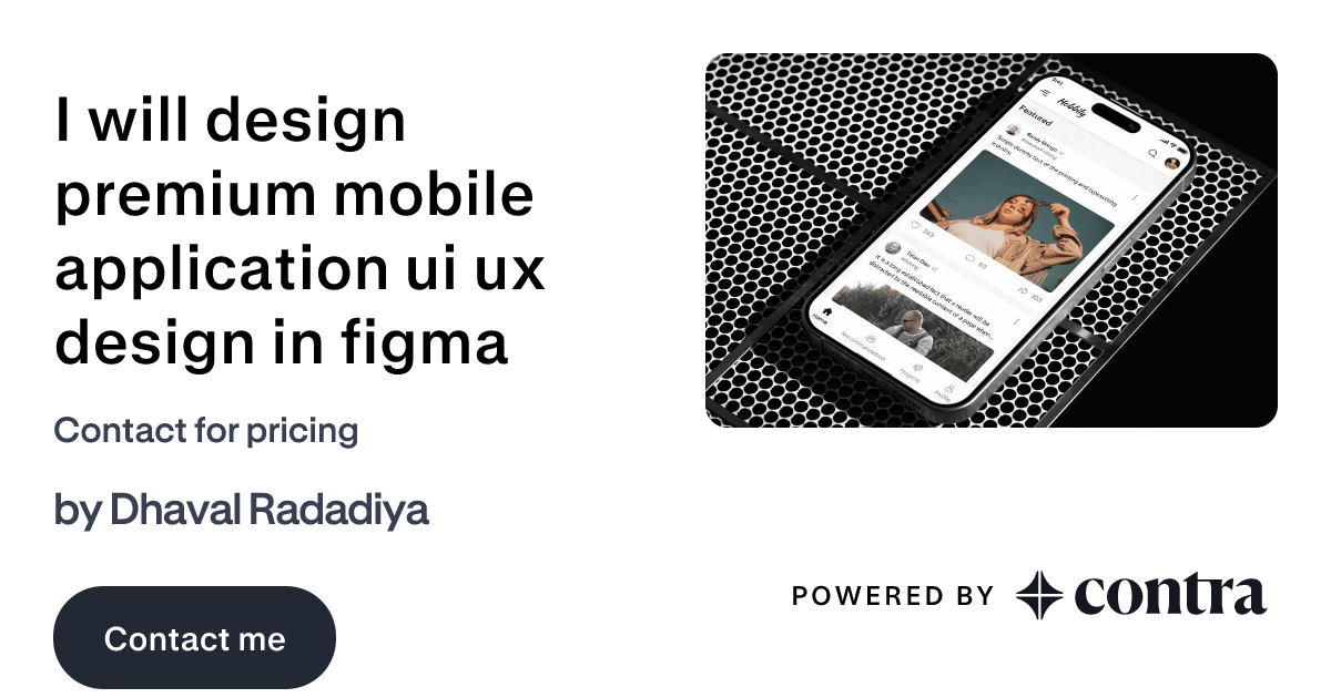 I will design premium mobile application ui ux design in figma by Dhaval Radadiya