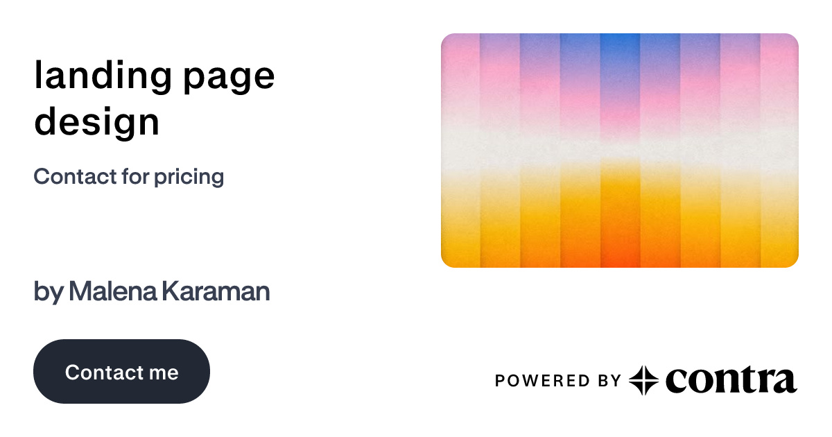 landing page design by Malena Karaman