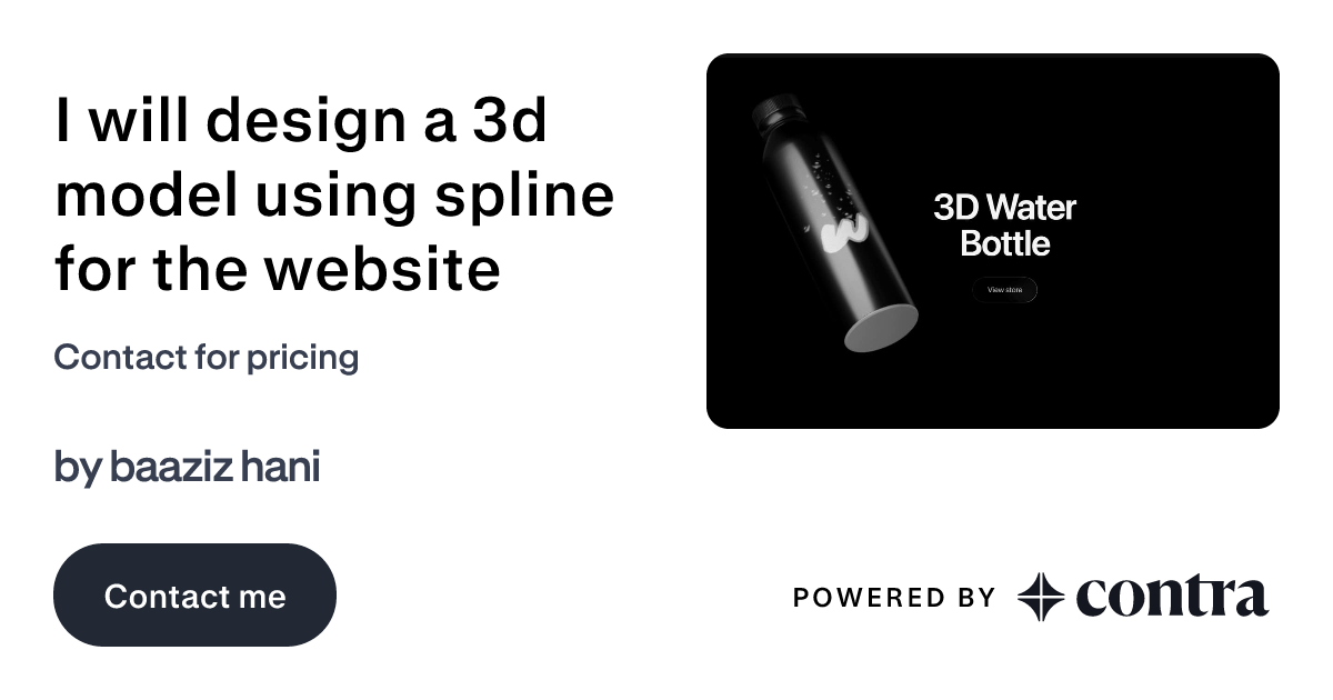 I will design a 3d model using spline for the website by baaziz hani